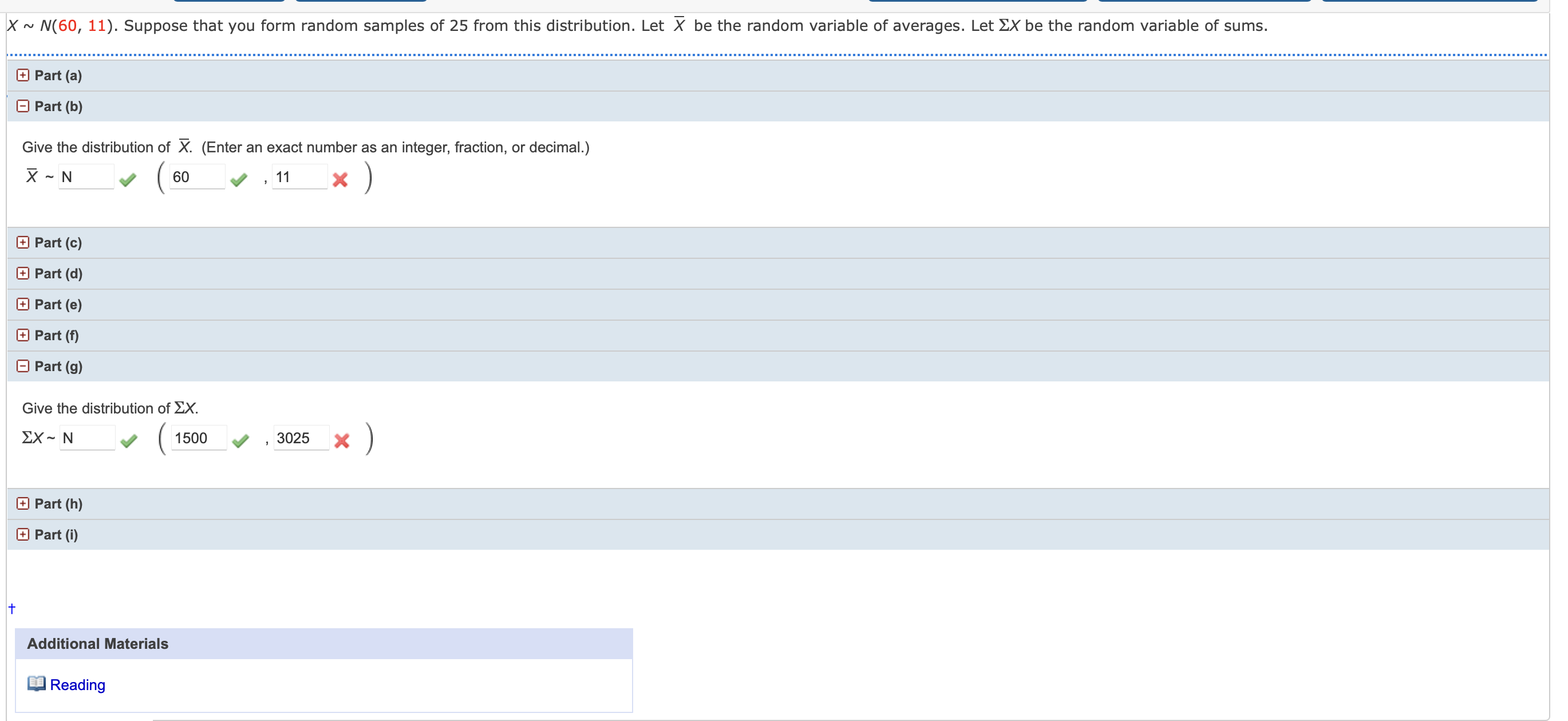 Solved x∼N(60,11). ﻿Suppose that you form random samples | Chegg.com