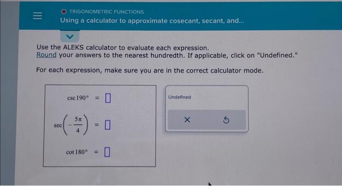 Solved Use the ALEKS calculator to evaluate each expression. | Chegg.com