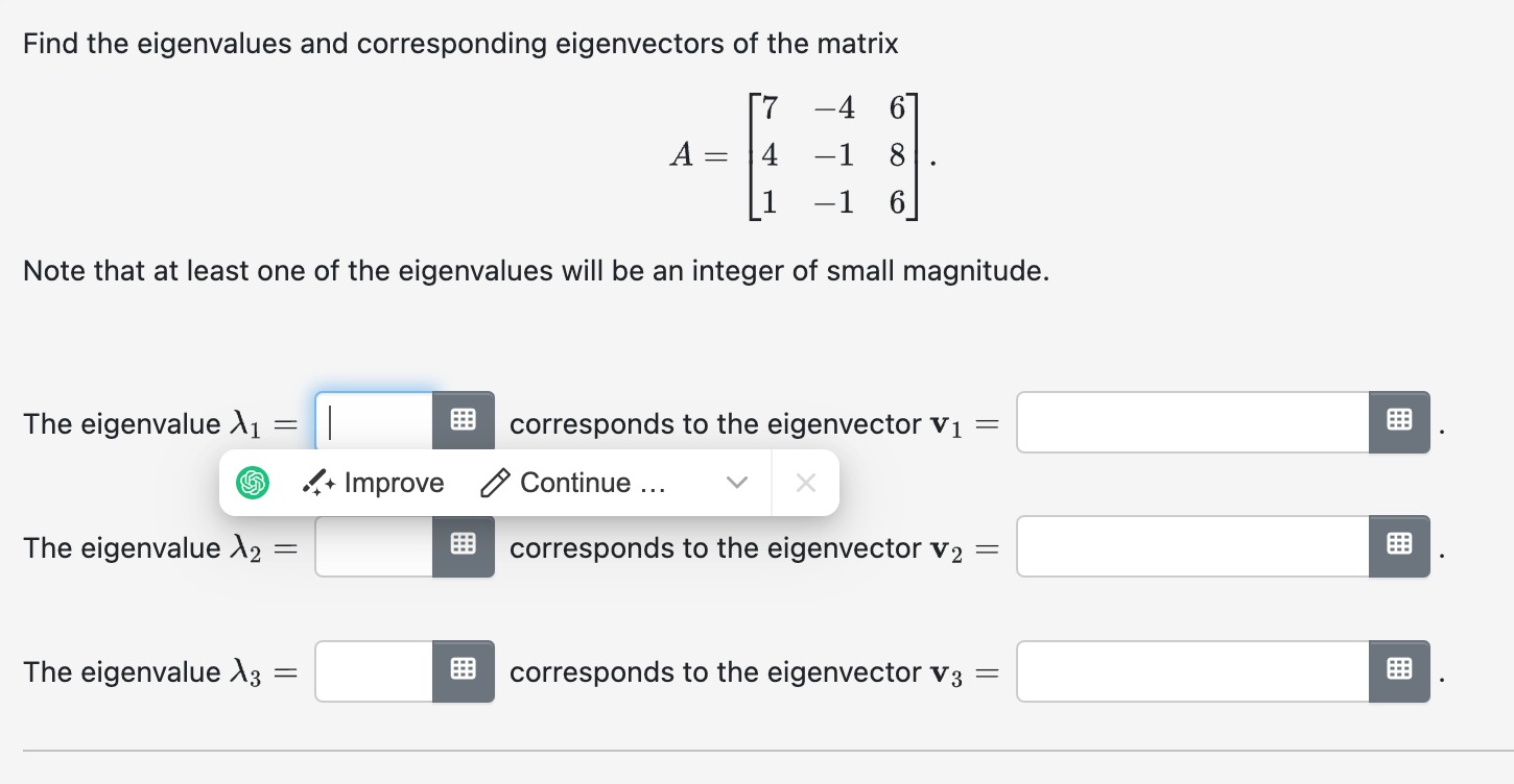 Solved Find the eigenvalues and corresponding eigenvectors | Chegg.com
