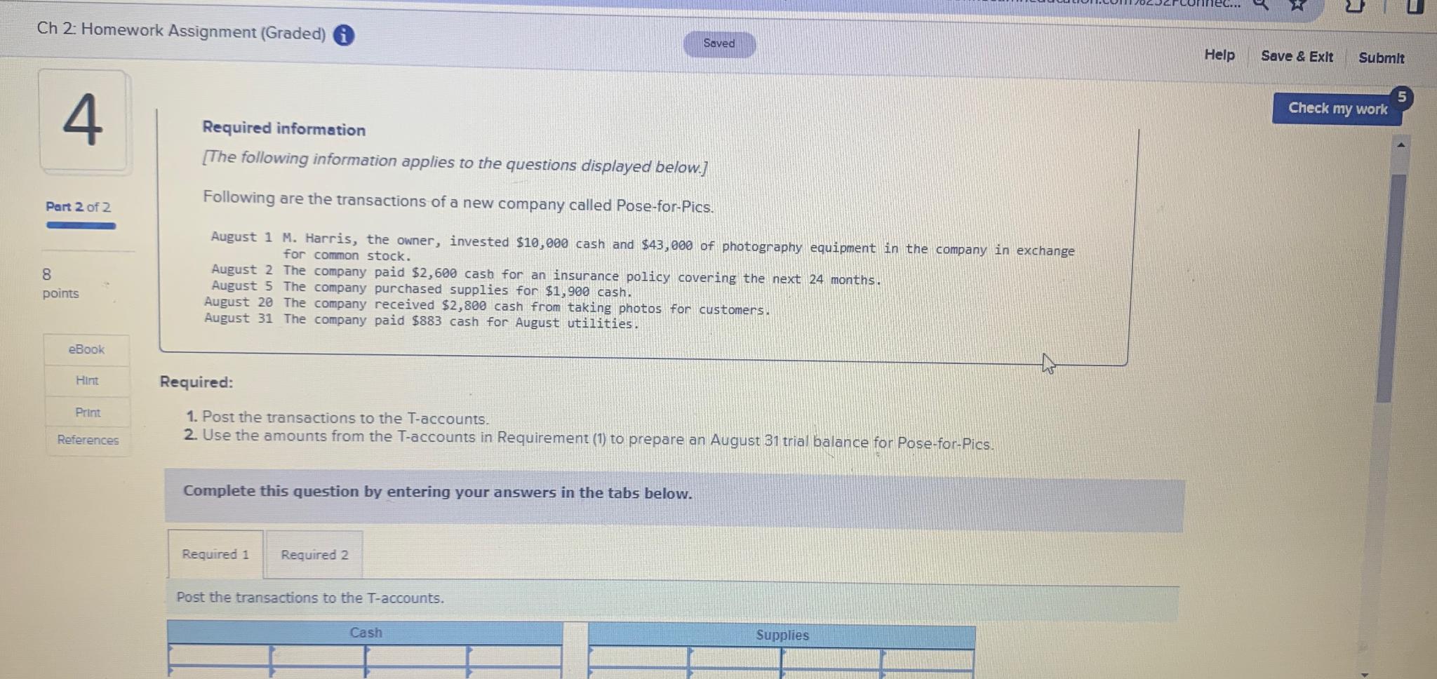 Solved Ch 2: Homework Assignment (Graded)4Required | Chegg.com
