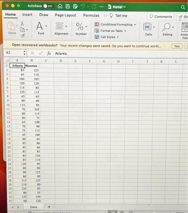 Solved Home Insert Draw Page Layout Formulas ≫& Tell me Open | Chegg.com