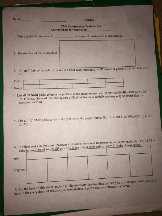 Solved organic chemistry 2 spec problem there are 2 problem | Chegg.com
