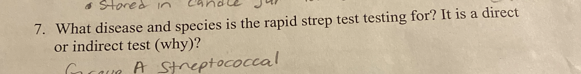 Solved What disease and species is the rapid strep test | Chegg.com