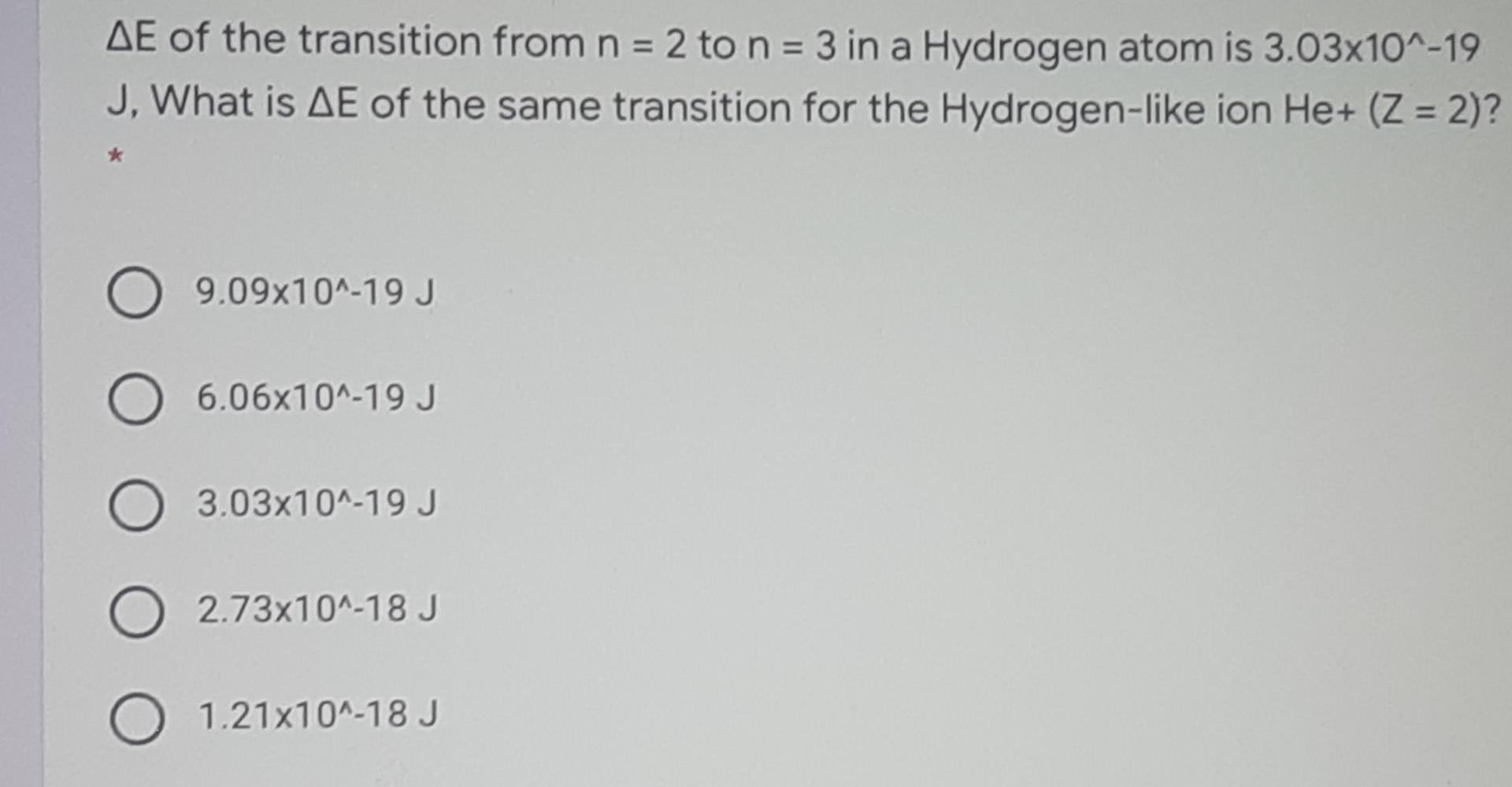 Solved AE of the transition from n = 2 to n = 3 in a | Chegg.com