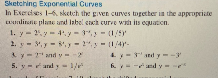 Solved Sketching Exponential Curves In Exercises 1-6, sketch | Chegg.com