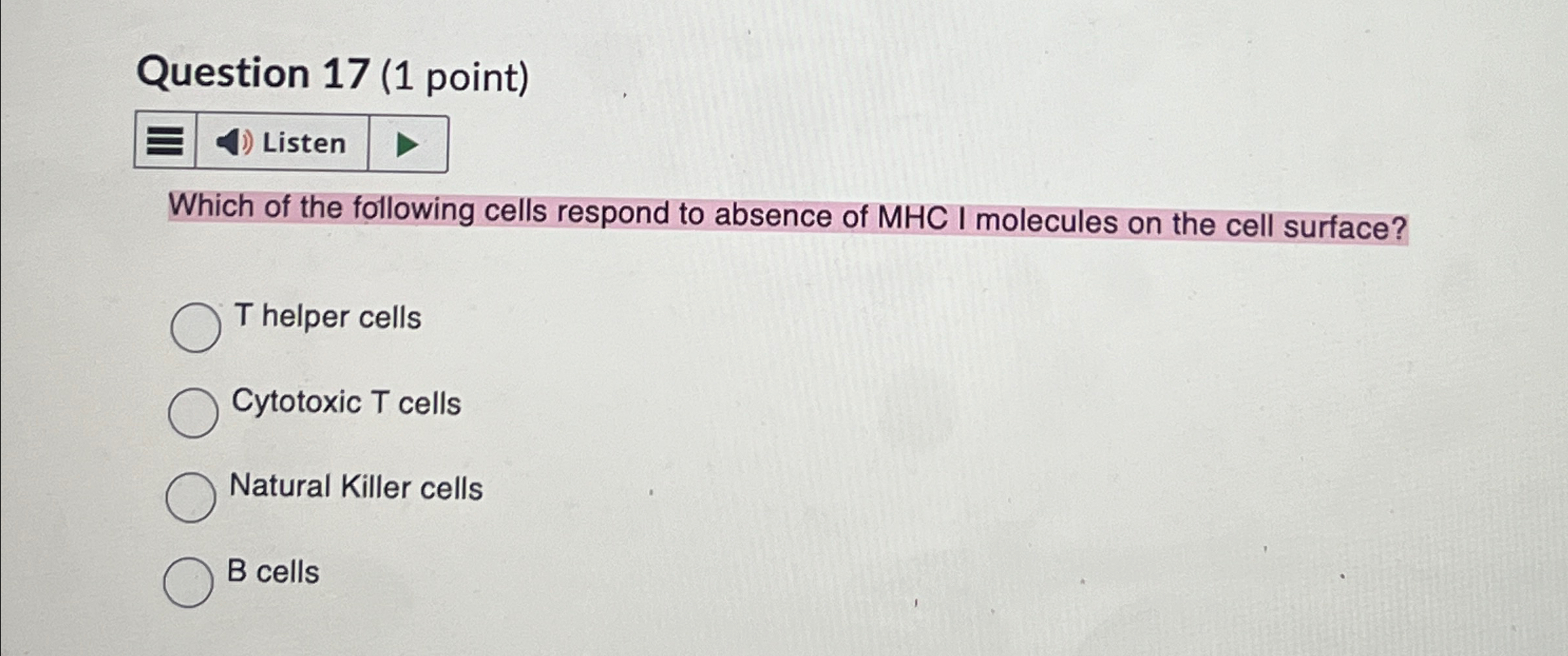 Solved Question 17 (1 ﻿point)ListenWhich of the following | Chegg.com