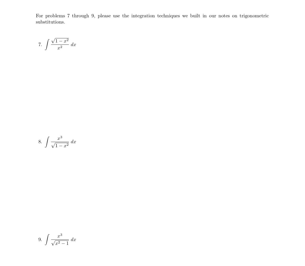 Solved For problems 7 ﻿through 9 , ﻿please use the | Chegg.com