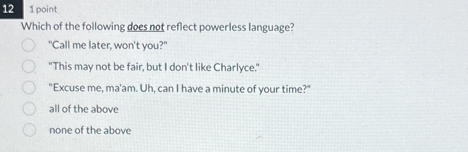 Solved 121 ﻿pointWhich of the following does not reflect | Chegg.com