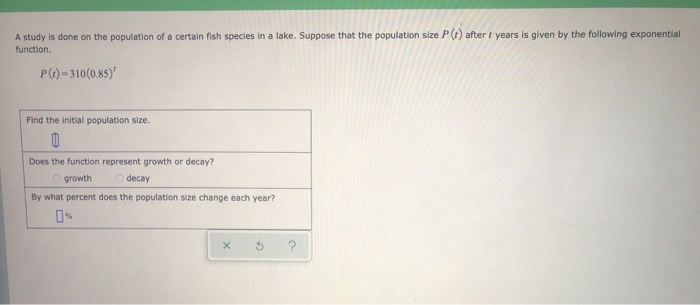 Solved A study is done on the population of a certain fish | Chegg.com