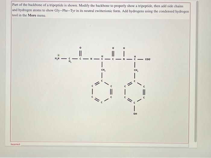 Solved Part of the backbone of a tripeptide is shown. Modify | Chegg.com