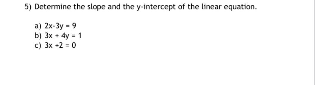 Solved Determine the slope and the y-intercept of the linear | Chegg.com
