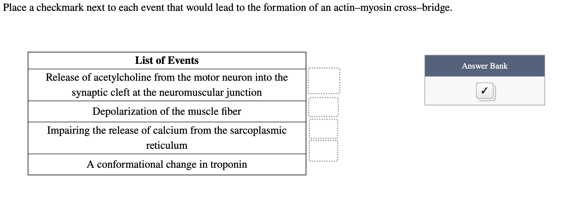 Solved Place a checkmark next to each event that would lead | Chegg.com