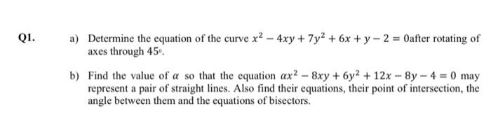 Solved a) Determine the equation of the curve | Chegg.com
