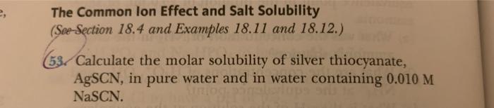 Solved The Common lon Effect and Salt Solubility | Chegg.com
