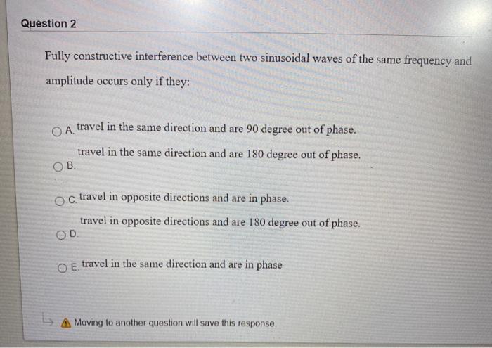 Solved Question 2 Fully constructive interference between | Chegg.com