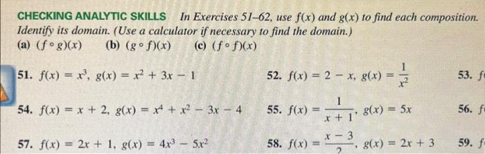 Solved CHECKING ANALYTIC SKILLS In Exercises 51-62, use f(x) | Chegg.com