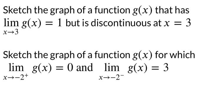 Solved Sketch the graph of a function g(x) that has | Chegg.com