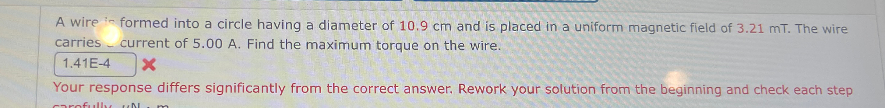 Solved 6. ﻿A wire in formed into a circle having a diameter | Chegg.com