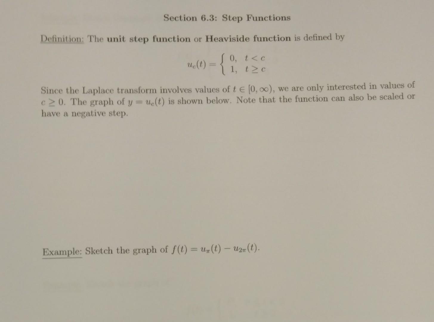Solved Differential Equations: Using unit step function or | Chegg.com