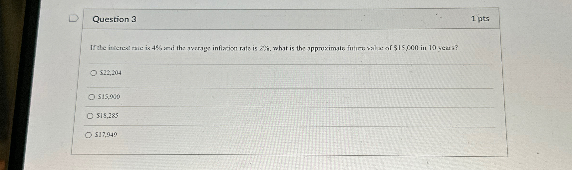 Solved Question 31 ﻿ptsIf the interest rate is 4% ﻿and the | Chegg.com
