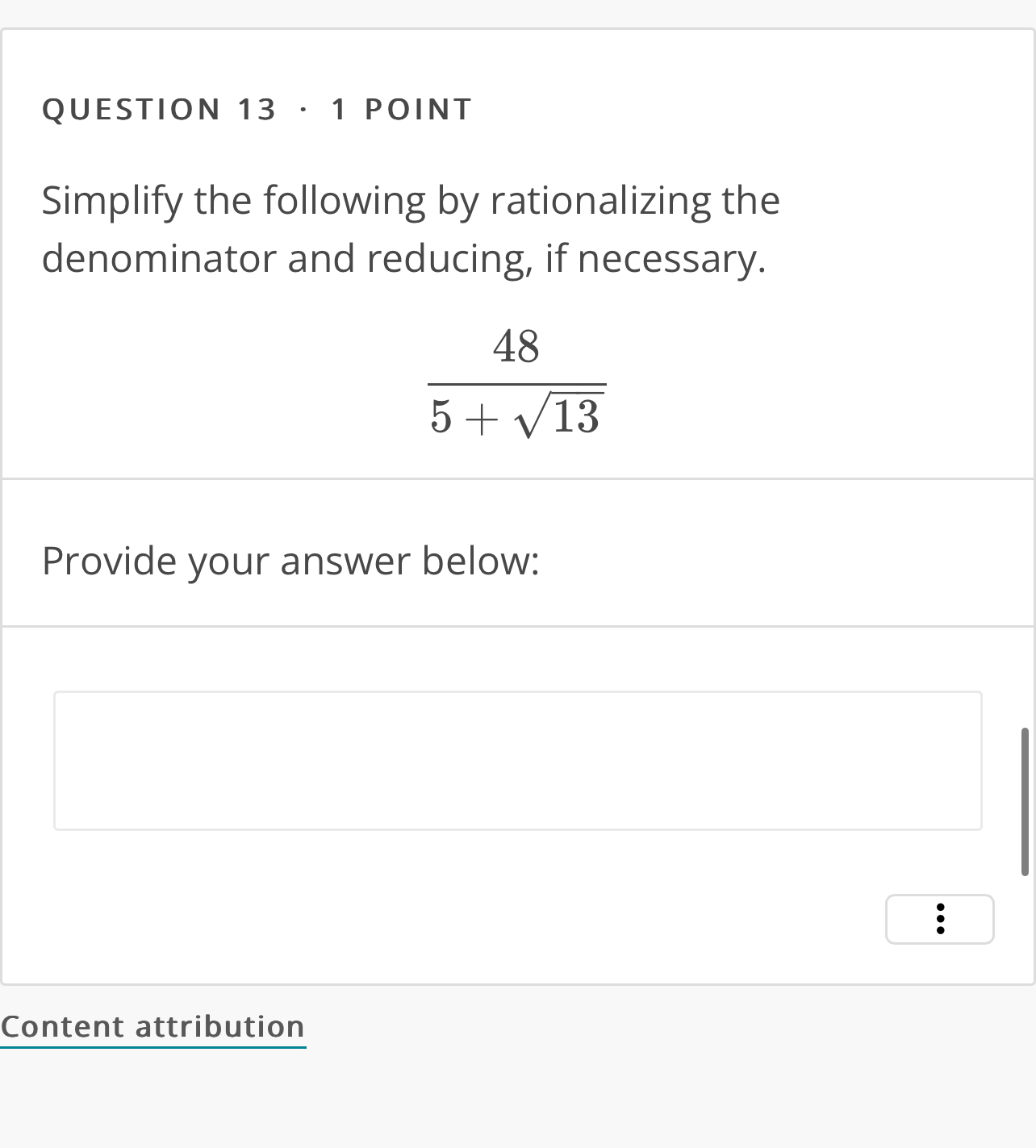 Solved QUESTION 13 - 1 ﻿POINTSimplify the following by | Chegg.com