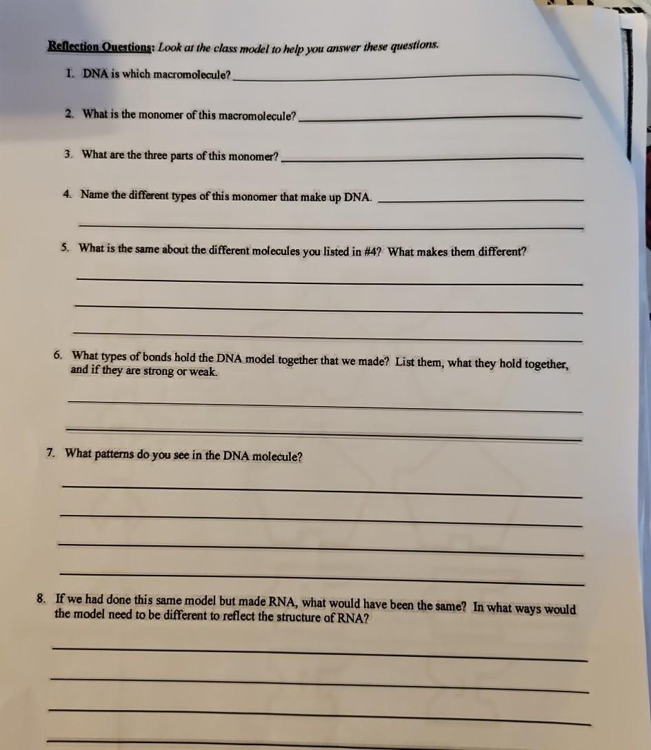 Solved Reflection Ouestions: Look at the class model to help | Chegg.com