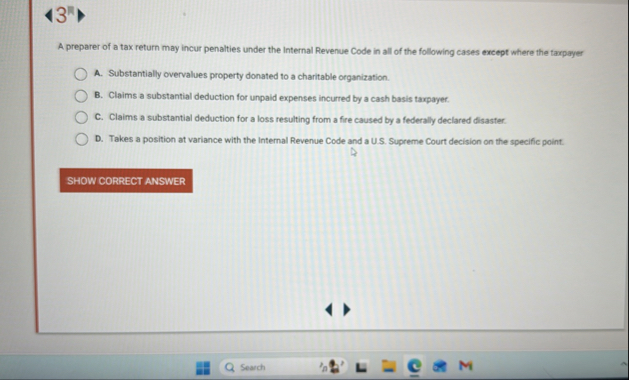 Solved A preparer of a tax return may incur penalties under | Chegg.com