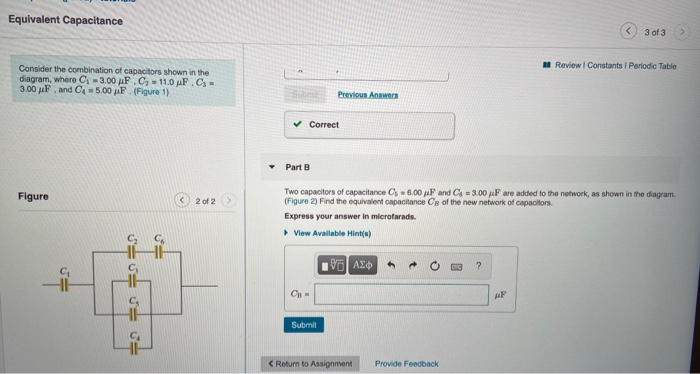 Solved Equivalent Capacitance 3 of 3 Review Constants | Chegg.com