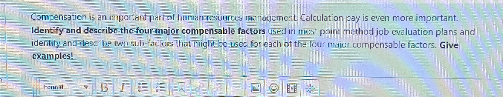 Solved Compensation is an important part of human resources | Chegg.com