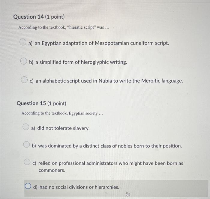 Question 14 (1 point) According to the textbook, | Chegg.com