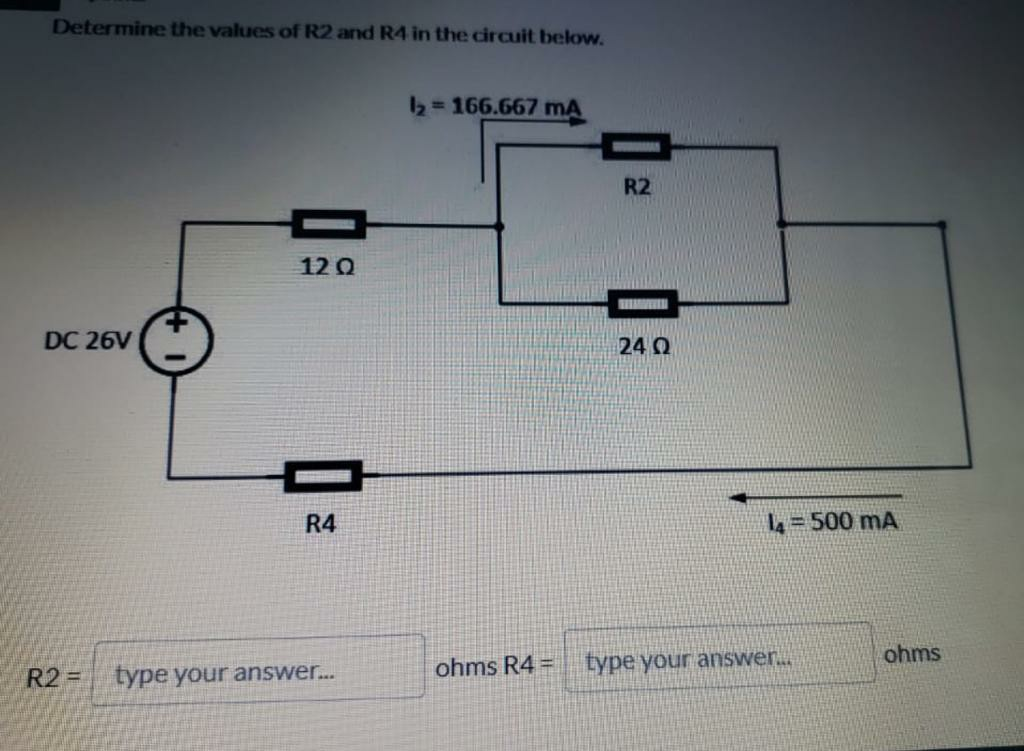 Solved Determine the values of R2 and R4 in the circuit | Chegg.com