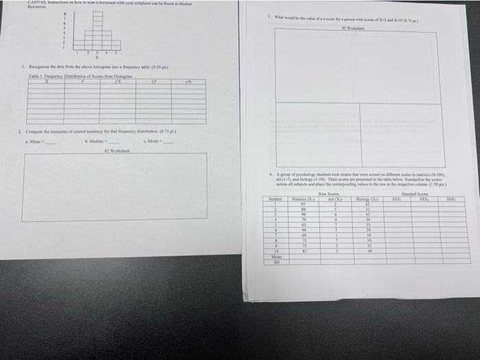 Solved 1. Reorganize the data from the above histogram into | Chegg.com