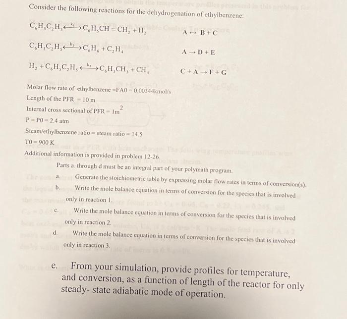 Solved Consider the following reactions for the | Chegg.com