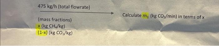 Solved 475 kg/h (total flowrate) (mass fractions) x (kg | Chegg.com
