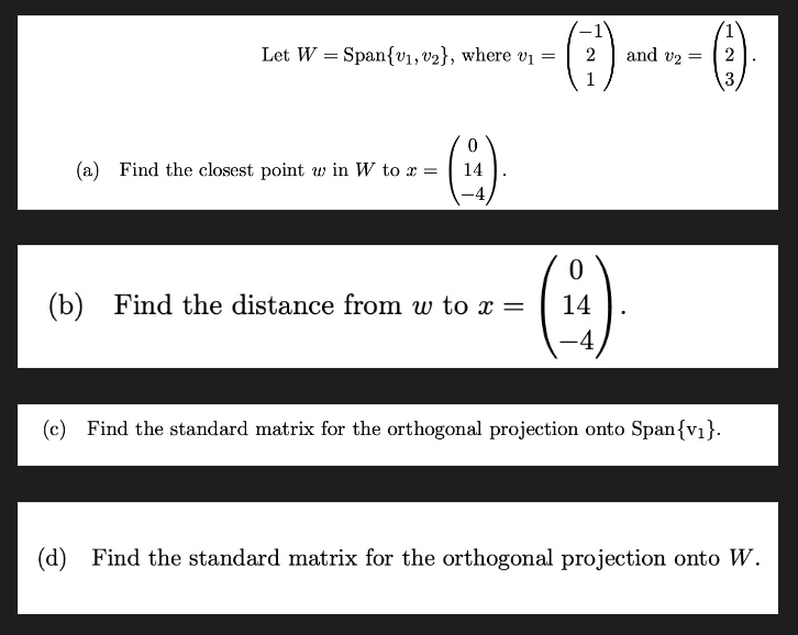 Solved Its a math linear algebra problem, please do ﻿ not | Chegg.com