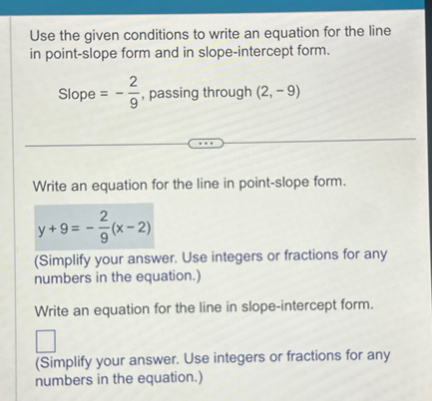 Solved Use the given conditions to write an equation for the | Chegg.com