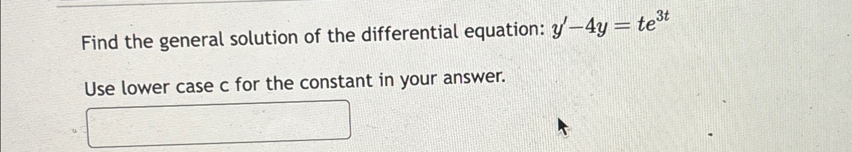 Solved Find the general solution of the differential | Chegg.com