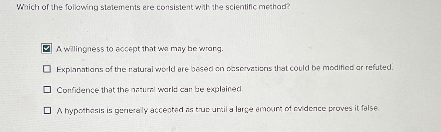 Solved Which of the following statements are consistent with | Chegg.com