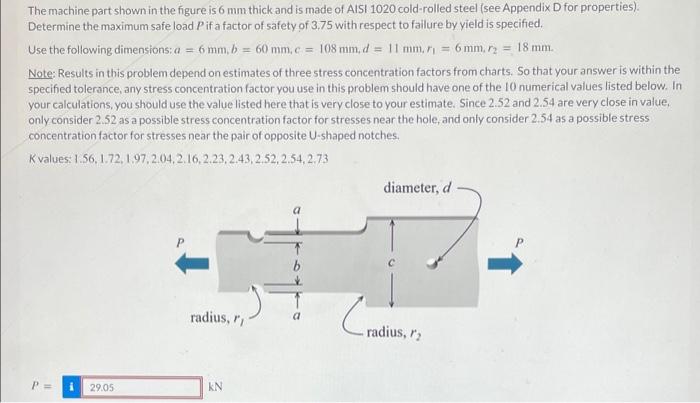 Solved The machine part shown in the figure is 6 mm thick | Chegg.com