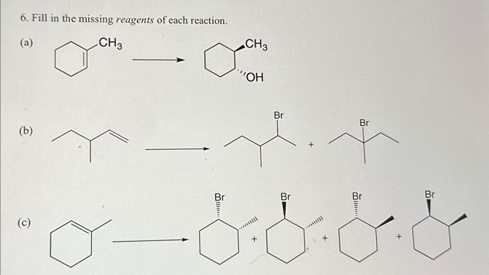 Solved Fill in the missing reagents of each | Chegg.com