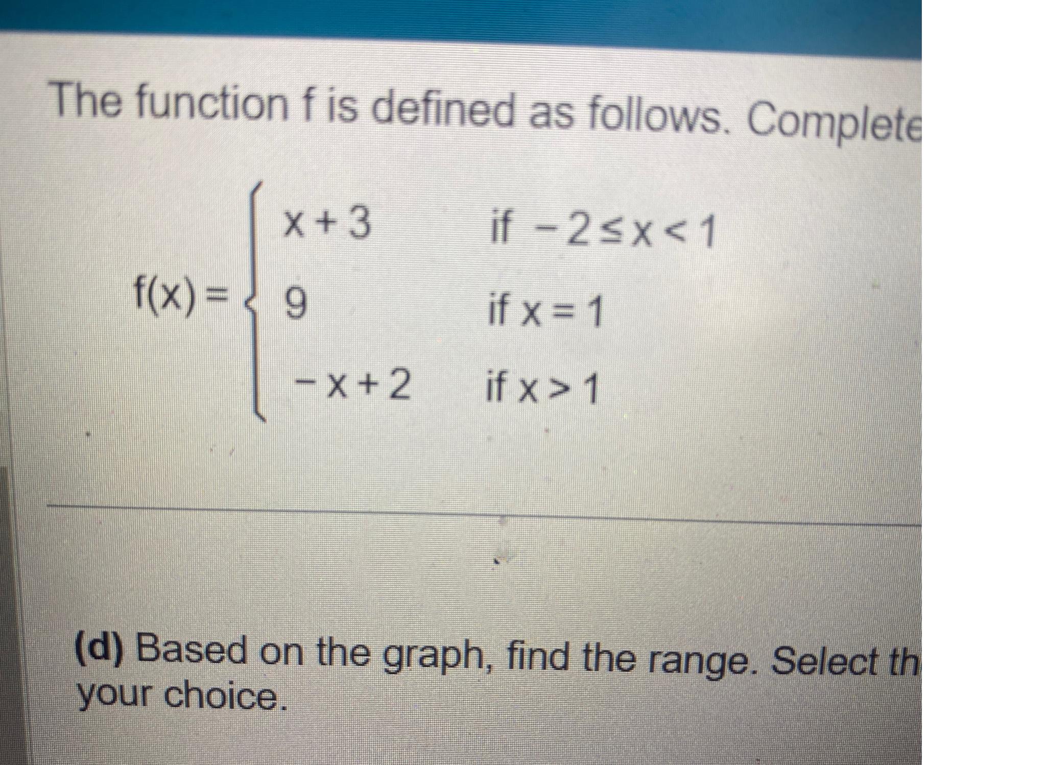 Solved The function f ﻿is defined as follows. | Chegg.com