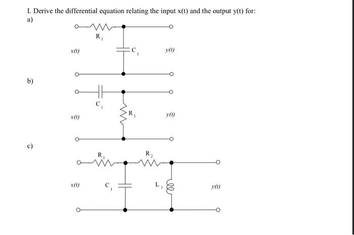 Solved I. Derive the differential equation relating the | Chegg.com