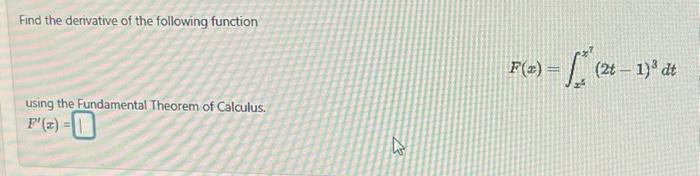 Solved Find the derivative of the following function using | Chegg.com