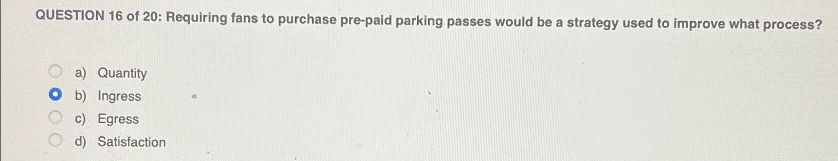 Solved QUESTION 16 ﻿of 20 ﻿: Requiring fans to purchase | Chegg.com