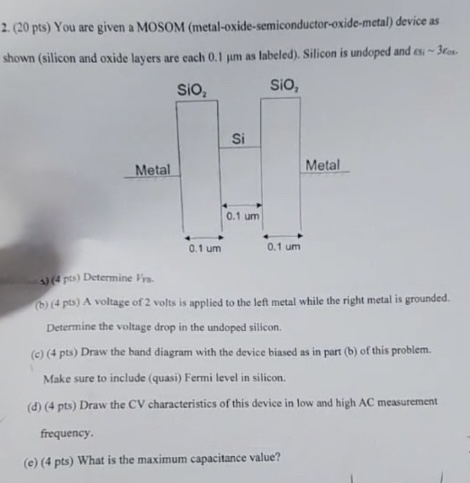 Solved (20 ﻿pts) ﻿You are given a MOSOM | Chegg.com