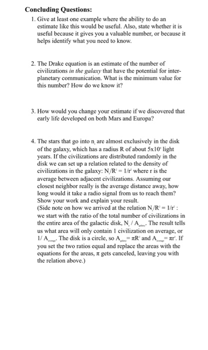 Solved Concluding Questions: 1. Give at least one example | Chegg.com