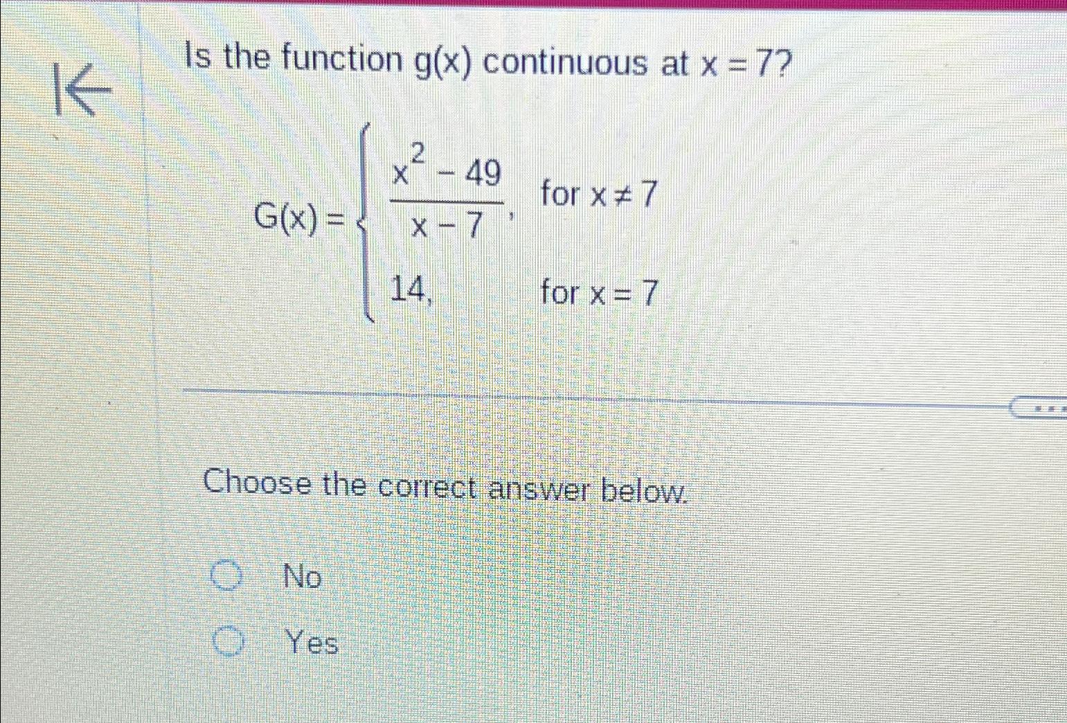 Solved Is the function g(x) ﻿continuous at | Chegg.com
