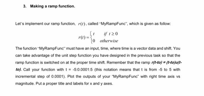 3. Making a ramp function. Let's implement our ramp | Chegg.com