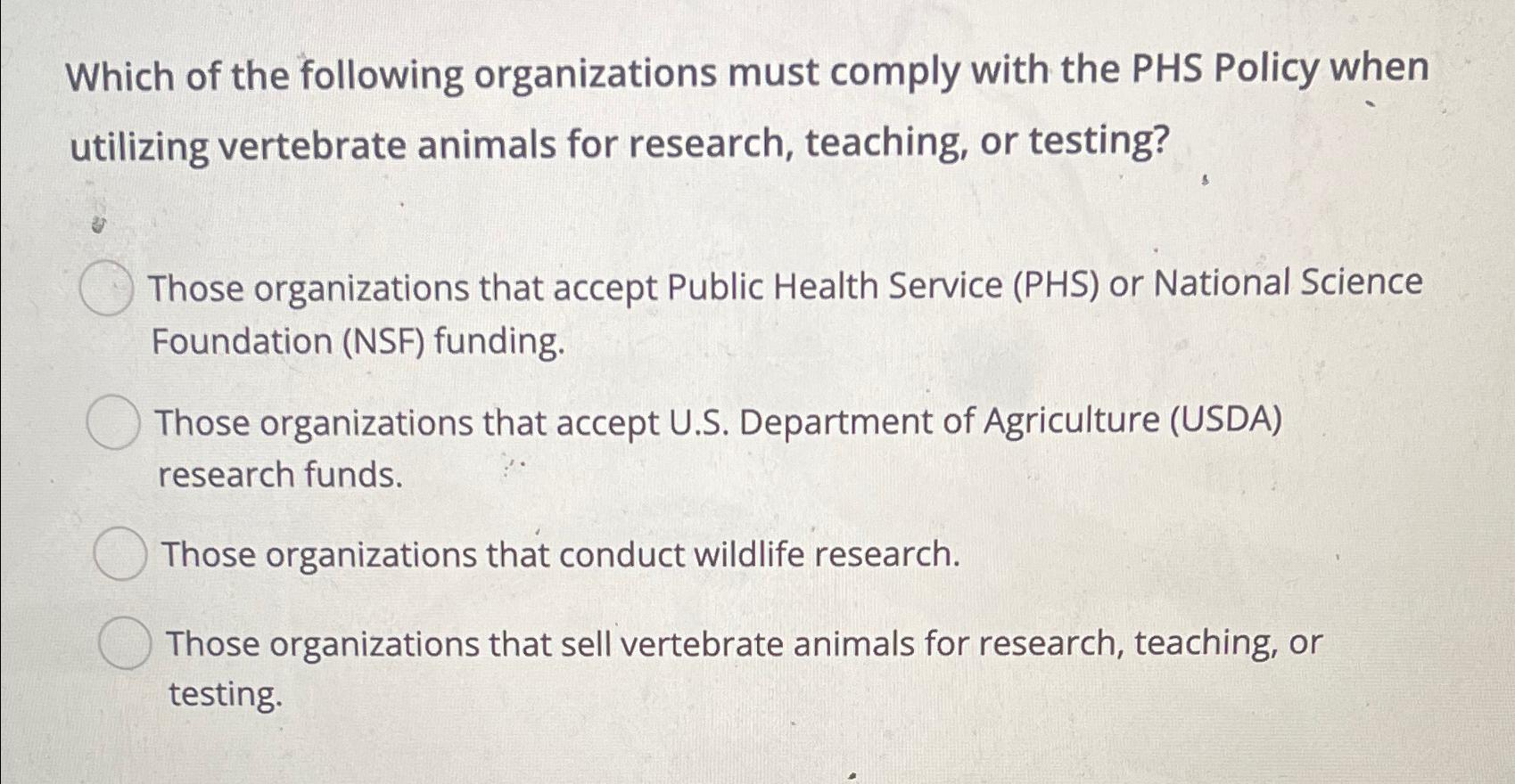 Solved Which of the following organizations must comply with | Chegg.com
