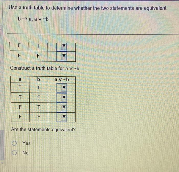 Solved Use a truth table to determine whether the two | Chegg.com